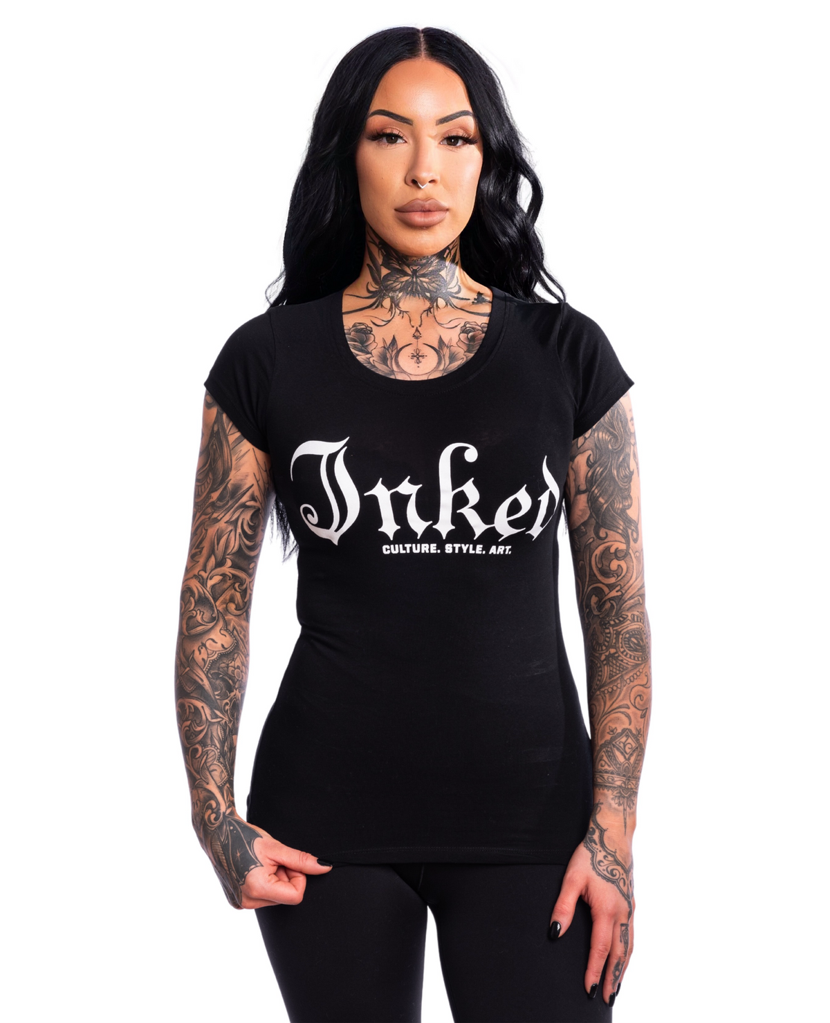 Women's Inked Mag Logo Scoop Neck - Black Tee by Inked | Inked Shop