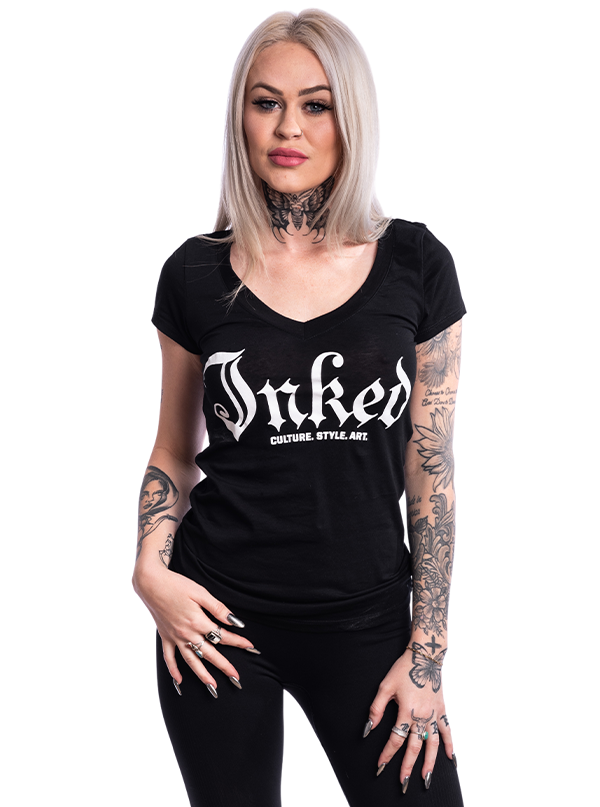 Women's Inked Mag Logo V-Neck Tee by Inked | Inked Shop - Inked Shop