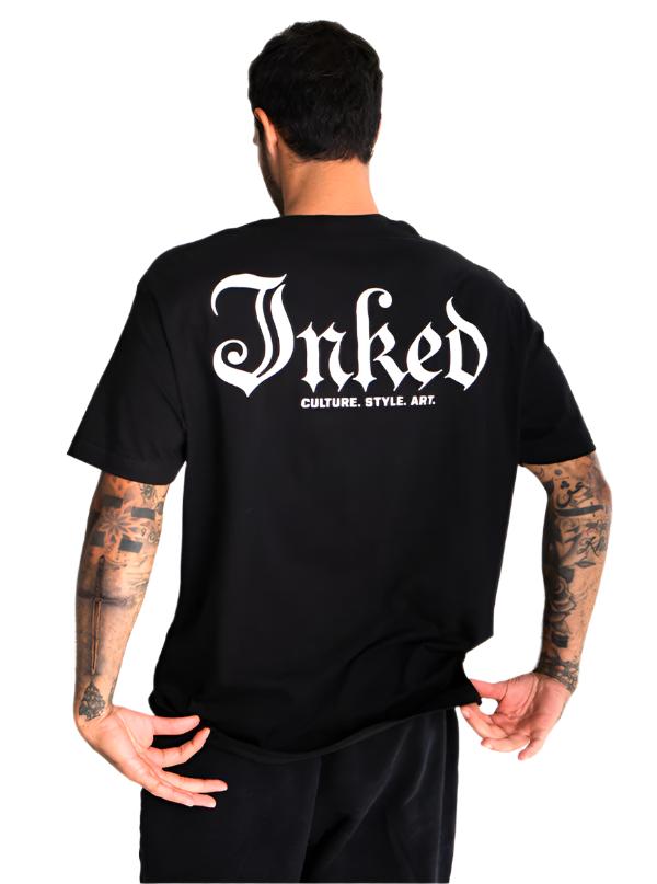 Men's Inked Mag Logo V-Neck Tee - Black by Inked | Cotton Crew Neck T ...
